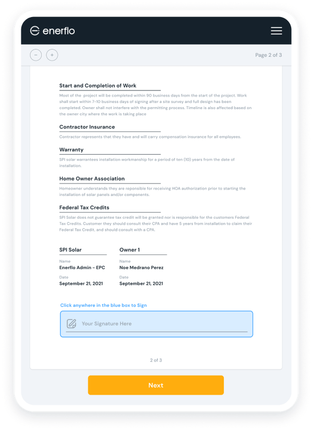 Enerflo | Enerflo Solar Software Platform Features | Sales Process